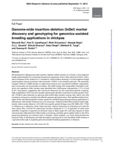 Genome-wide insertion–deletion (InDel) marker discovery and genotyping for genomics-assisted ...